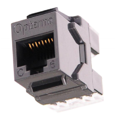 Opterna SCSJAC6AUTPBK 180° Cat 6A Unshielded Keystone jack with T568A/B ...